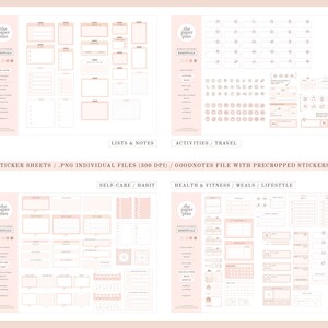 ESSENTIAL Widget Stickers soft Peach for Digital Planning - Etsy