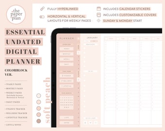 ESSENTIAL Widget Stickers bubblegum for Digital Planning Goodnotes ...