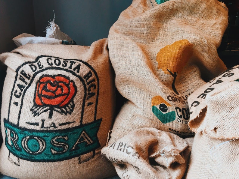 3 X Authentic Burlap Coffee Sacks, Reclaimed Burlap, Jute Coffee Bags ...