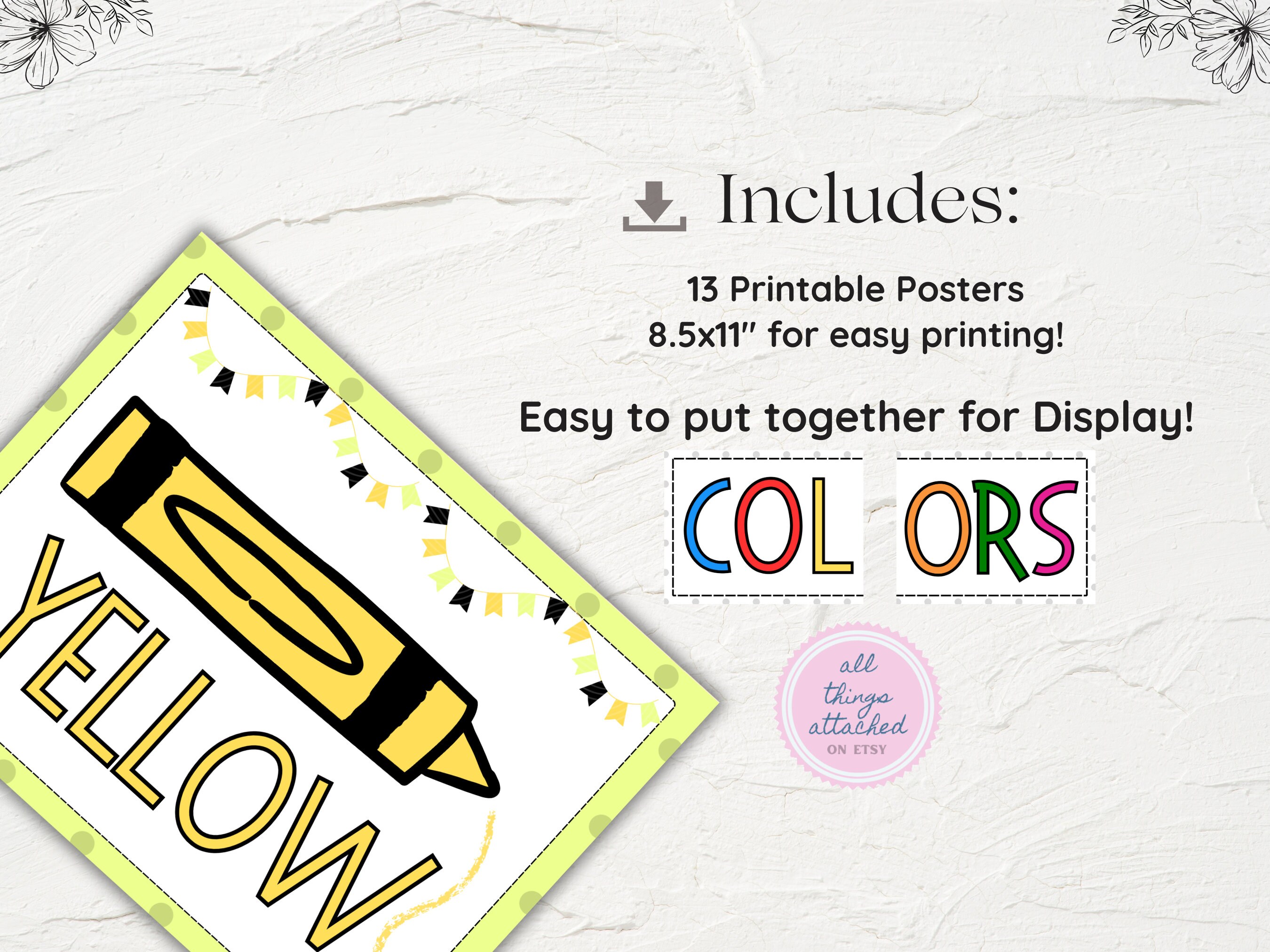 Classroom Color Posters | Printable Preschool Classroom Decor | Primary ...