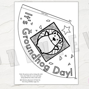 Groundhog Day Activity | Printable Party Hat Craft | Kid's Groundhog ...