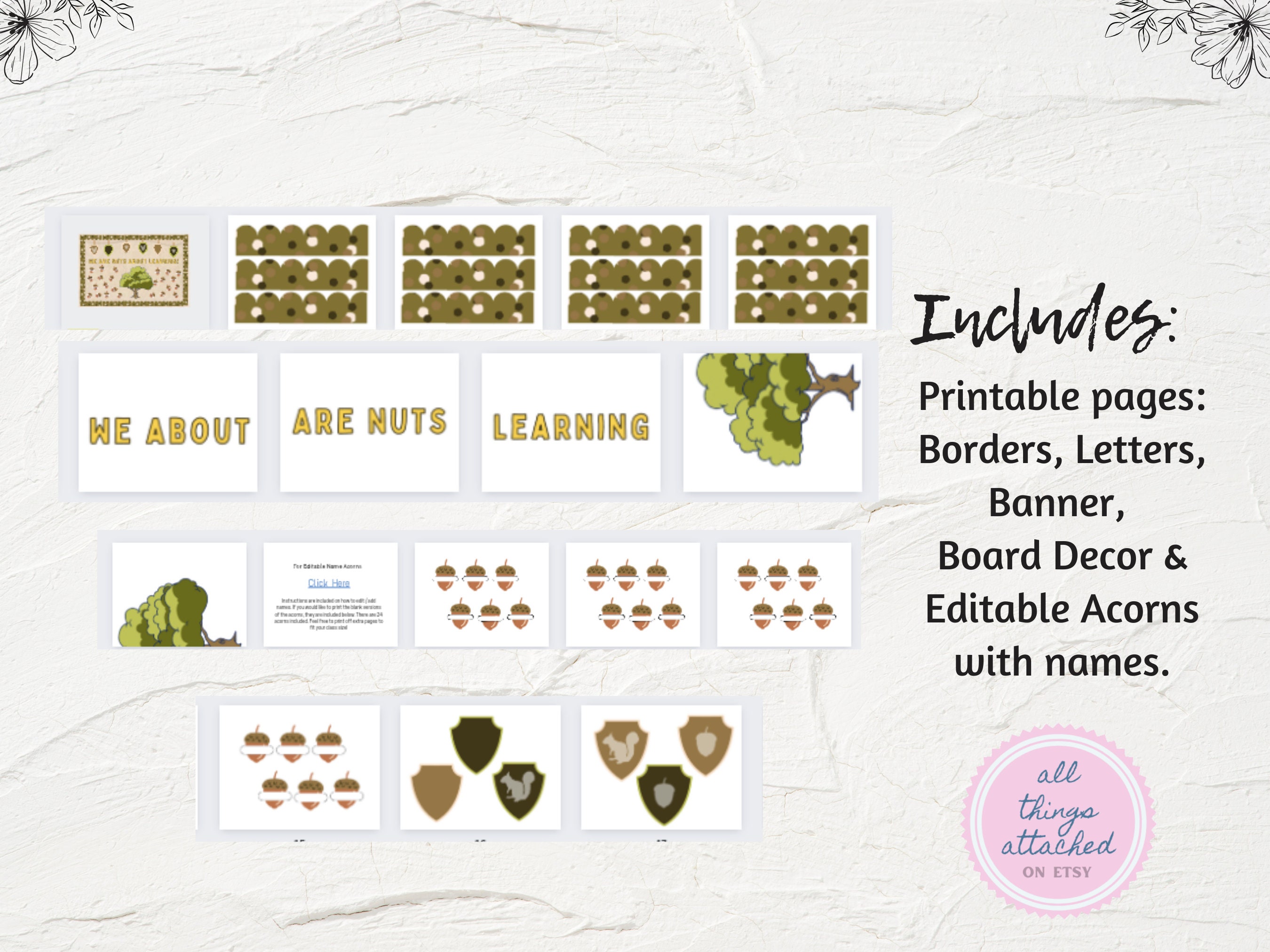 Fall Themed Bulletin Board | Nuts About Learning | Fall Acorns With ...