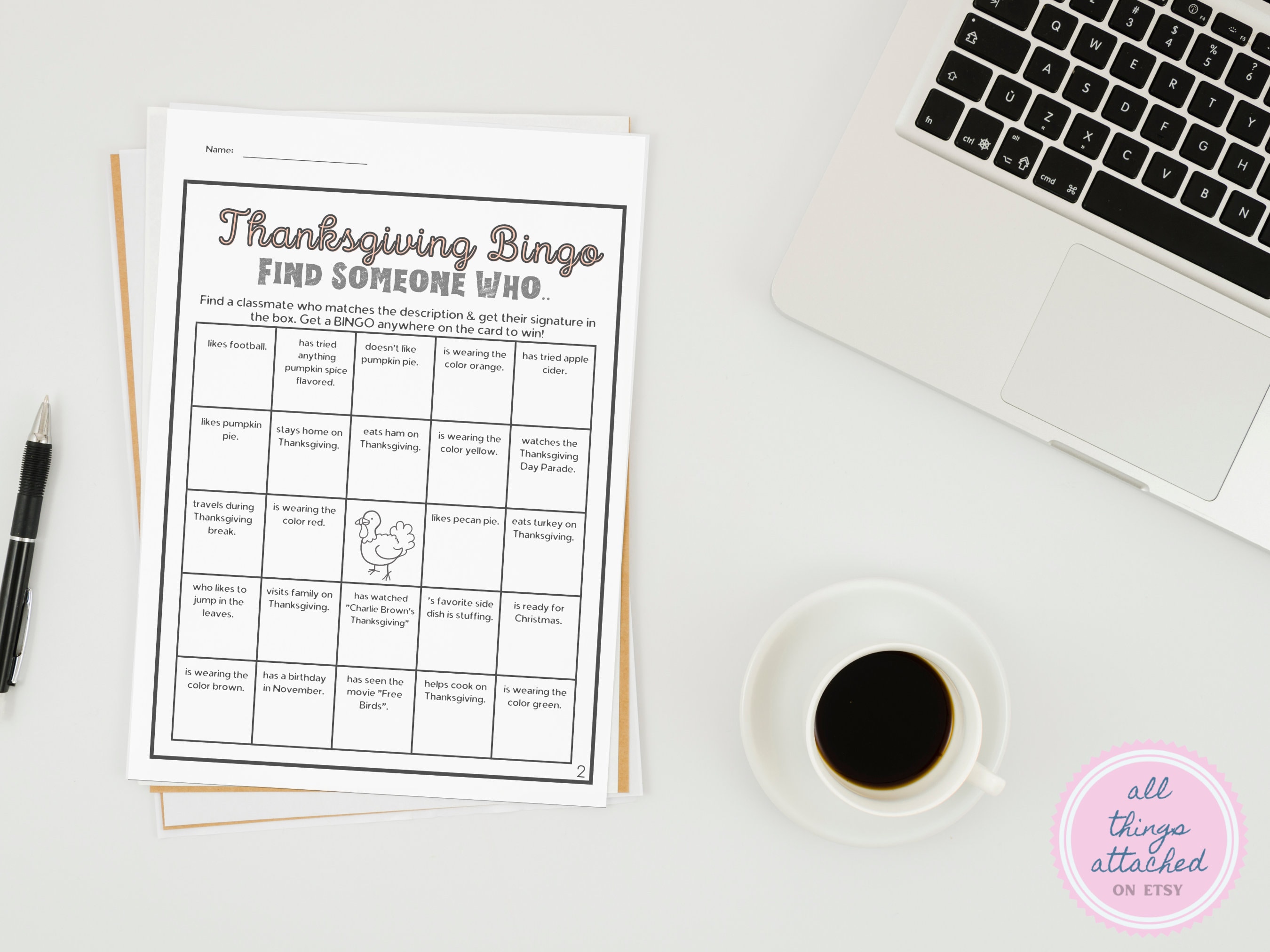Thanksgiving Games Printable Thanksgiving Bingo Find the Guest Who Find ...