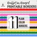 Bulletin Board Borders | Plain Colors | Printable Bulletin Board Trim ...