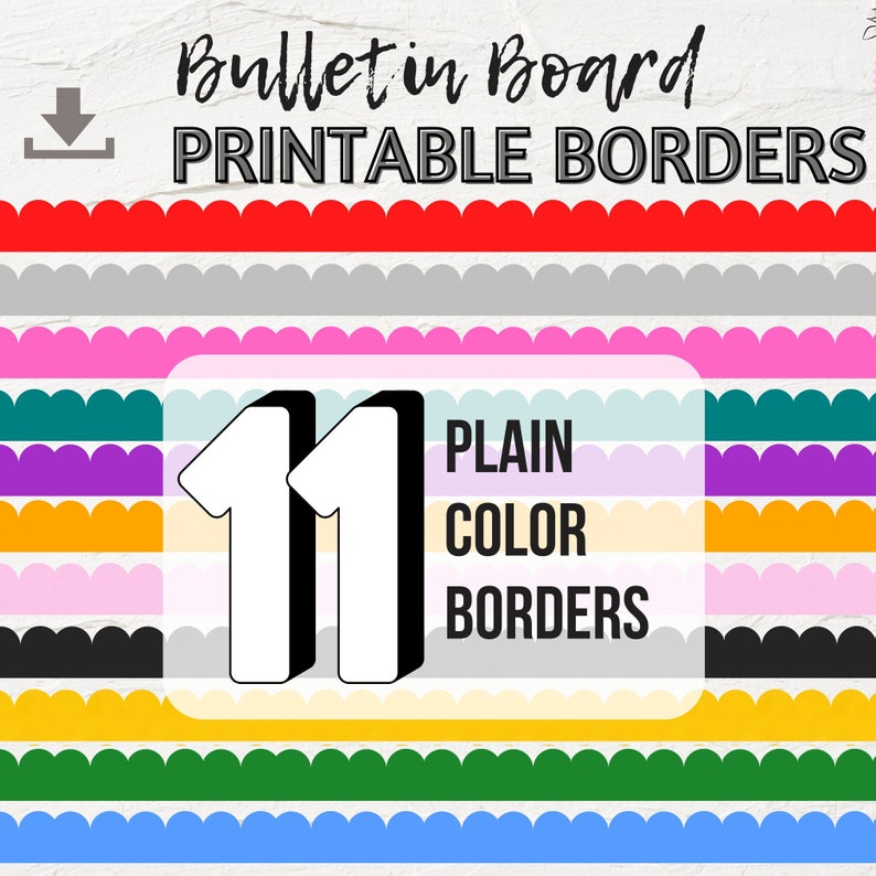 Bulletin Board Borders | Plain Colors | Printable Bulletin Board Trim ...