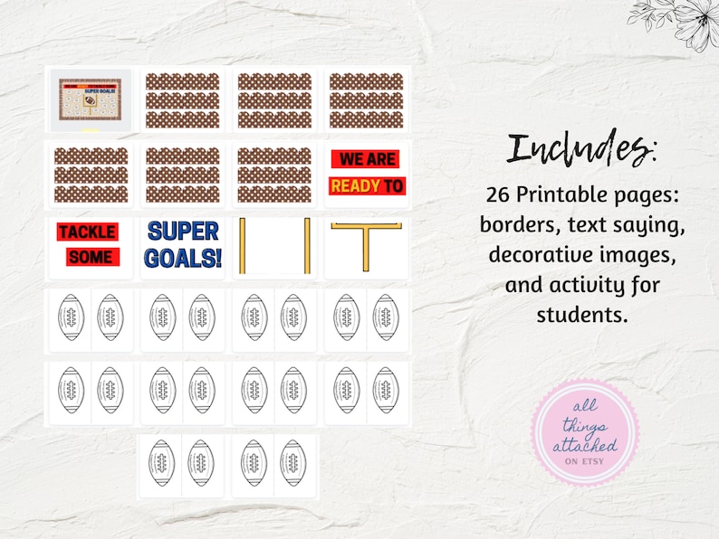 Football Bulletin Board Set Printable Bulletin Board Kit for Football ...