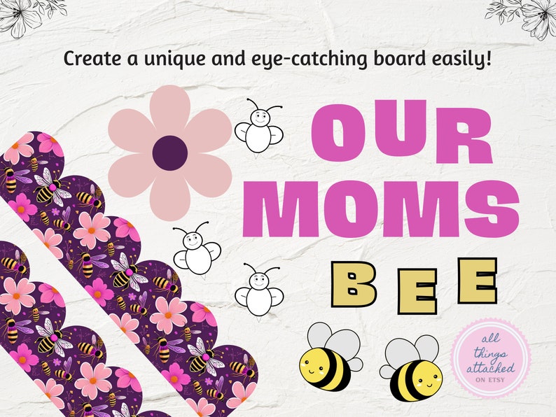 Mother's Day Themed Bulletin Board | Printable Mother's Day Board Set ...