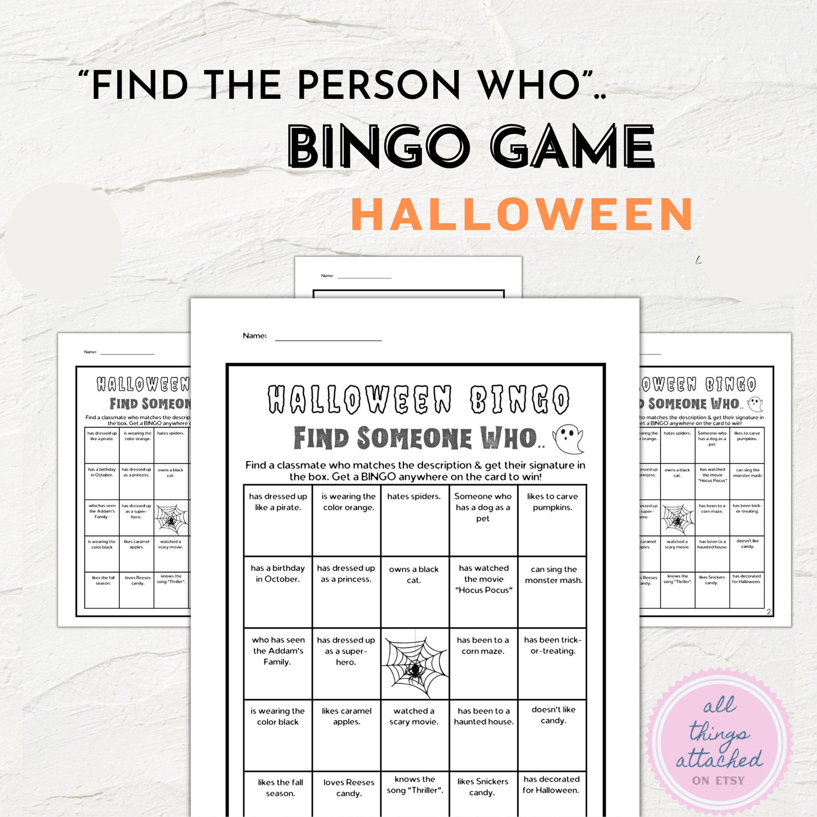 Halloween Games | Halloween Bingo | Find the Guest Who | Printable Find ...