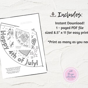 4th of July Activity | Printable Party Hat Craft | Kid's Independence ...