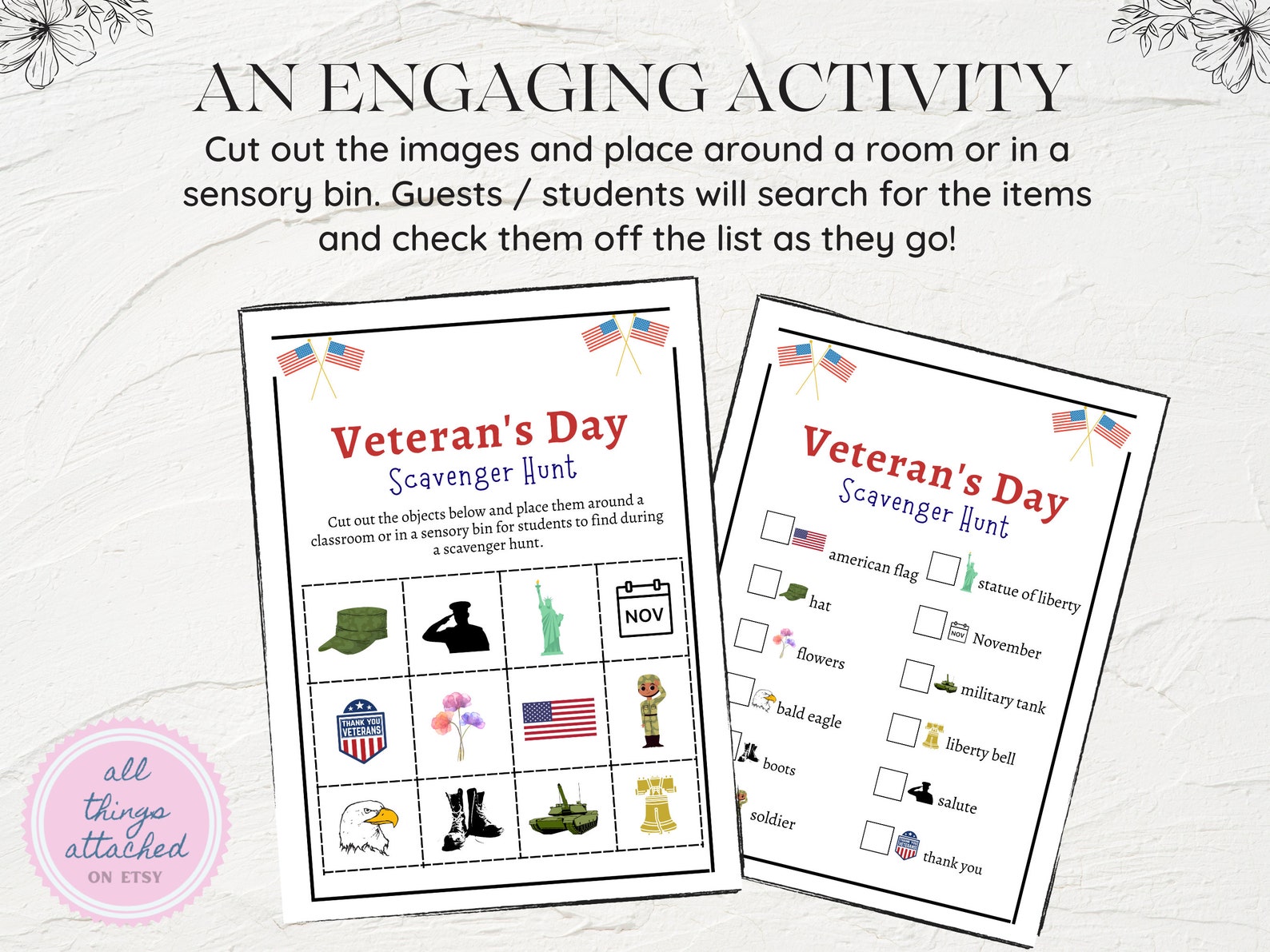 Veteran's Day Scavenger Hunt | Printable Veteran's Day Activity for ...