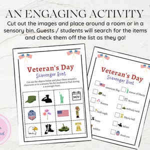 Veteran's Day Scavenger Hunt | Printable Veteran's Day Activity for ...