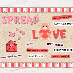 Valentine's Themed Bulletin Board | Printable Kindness Month Bulletin ...