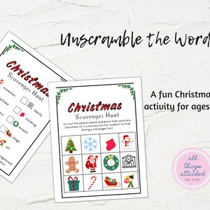 Christmas Scavenger Hunt | Printable Christmas Game | Kids Christmas ...