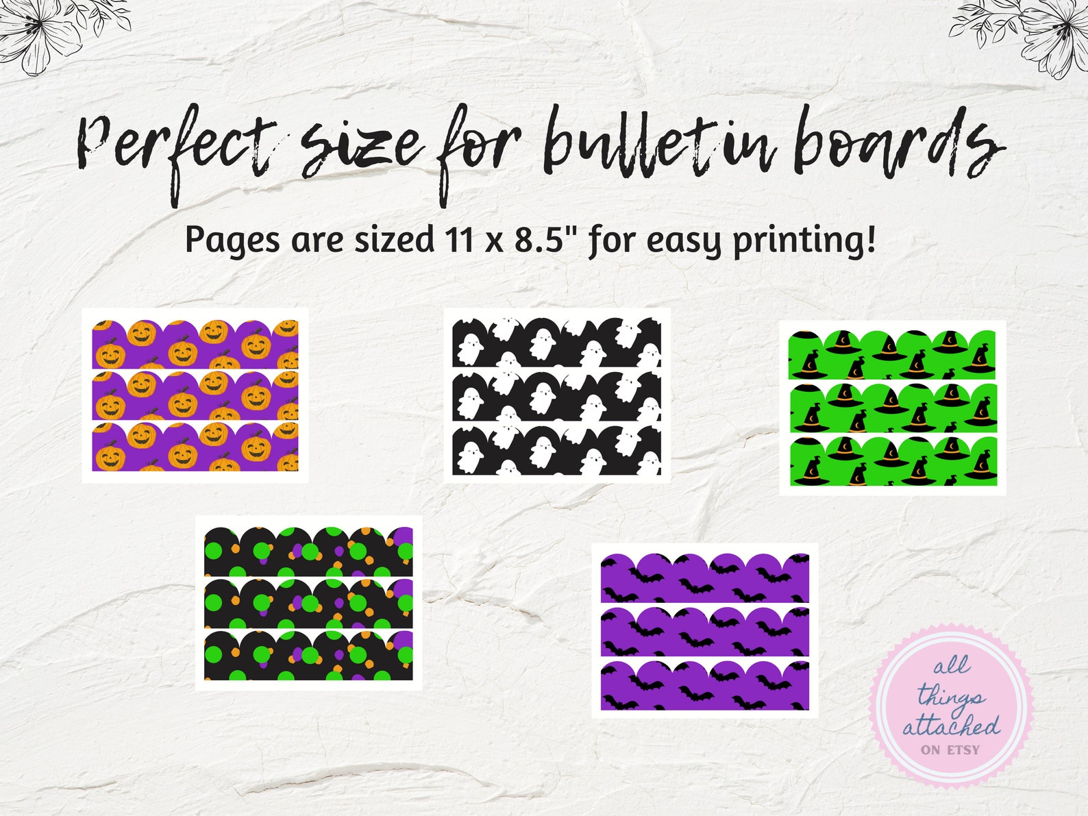 Halloween Bulletin Board | Printable Borders | Halloween Themed Colors ...