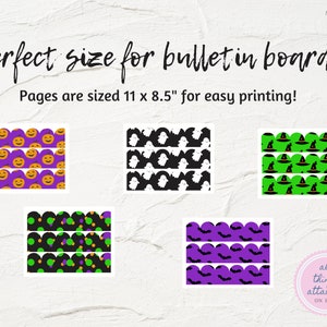 Halloween Bulletin Board | Printable Borders | Halloween Themed Colors ...