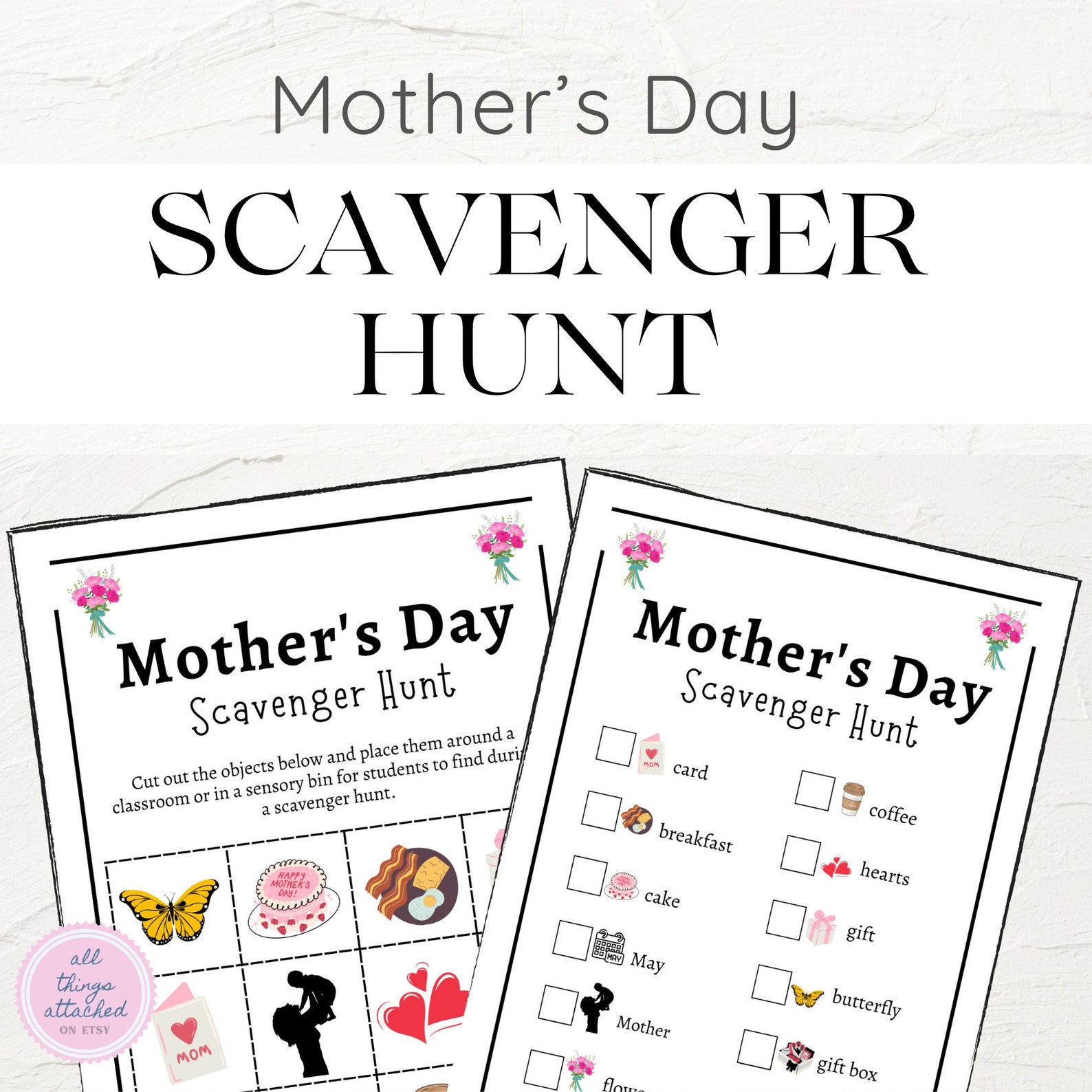 Mother's Scavenger Hunt | Printable Mother's Day Activity for Kids ...