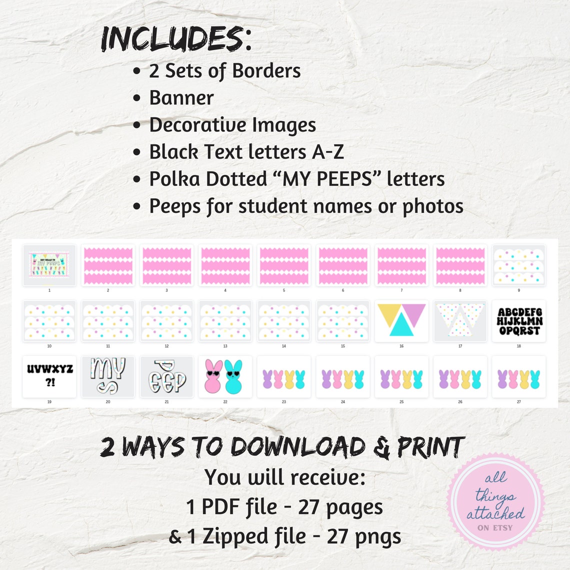 April Bulletin Board Kit | Peeps Bulletin Board | Easter Bulletin Board ...