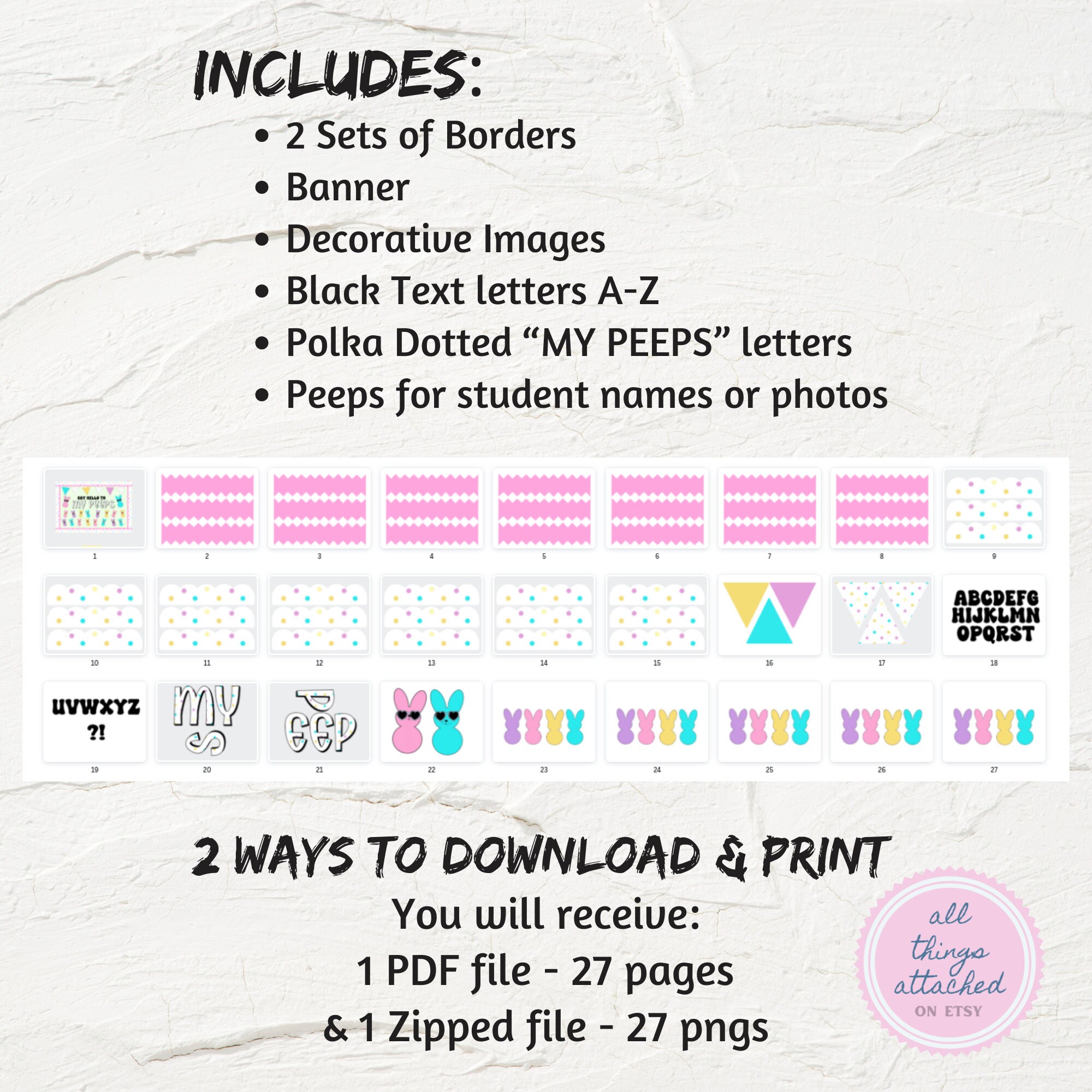 April Bulletin Board Kit | Peeps Bulletin Board | Easter Bulletin Board ...