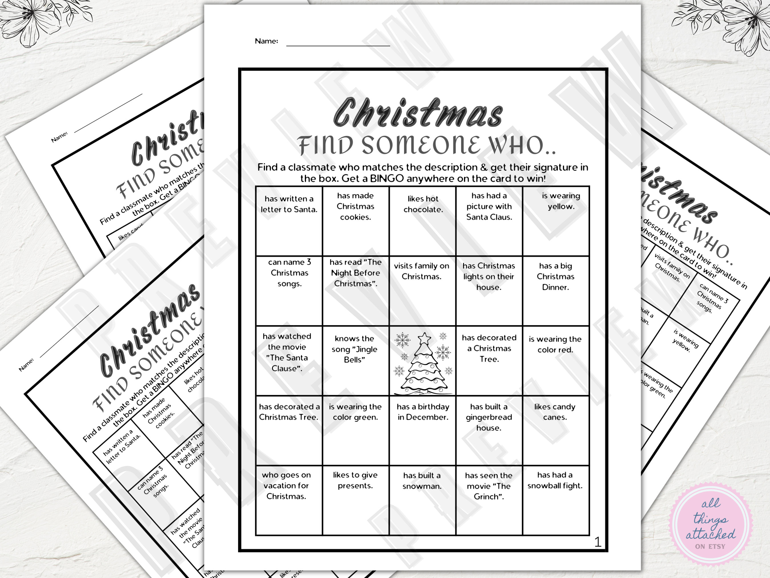 Christmas Games | Printable Christmas Bingo | Christmas Activity | Find ...