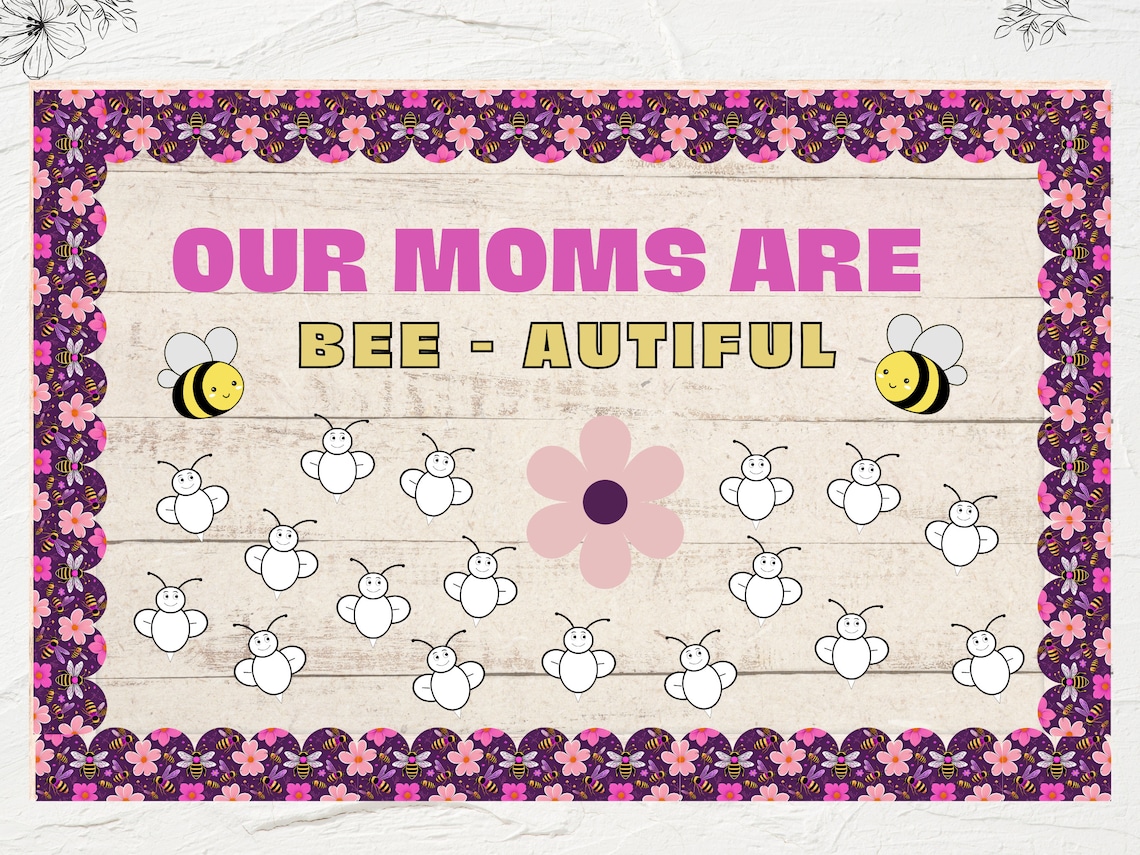 Mother's Day Themed Bulletin Board | Printable Mother's Day Board Set ...