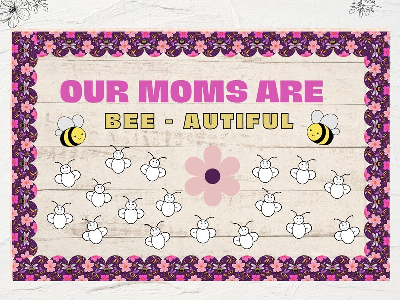 Mother's Day Themed Bulletin Board | Printable Mother's Day Board Set ...