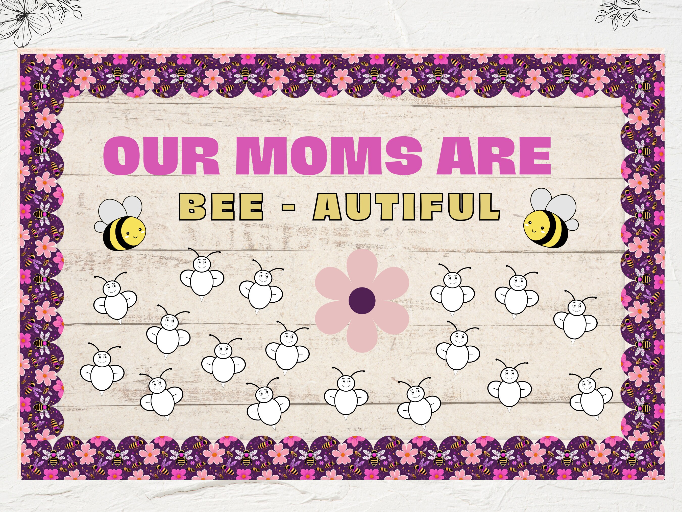 Mother's Day Themed Bulletin Board | Printable Mother's Day Board Set ...
