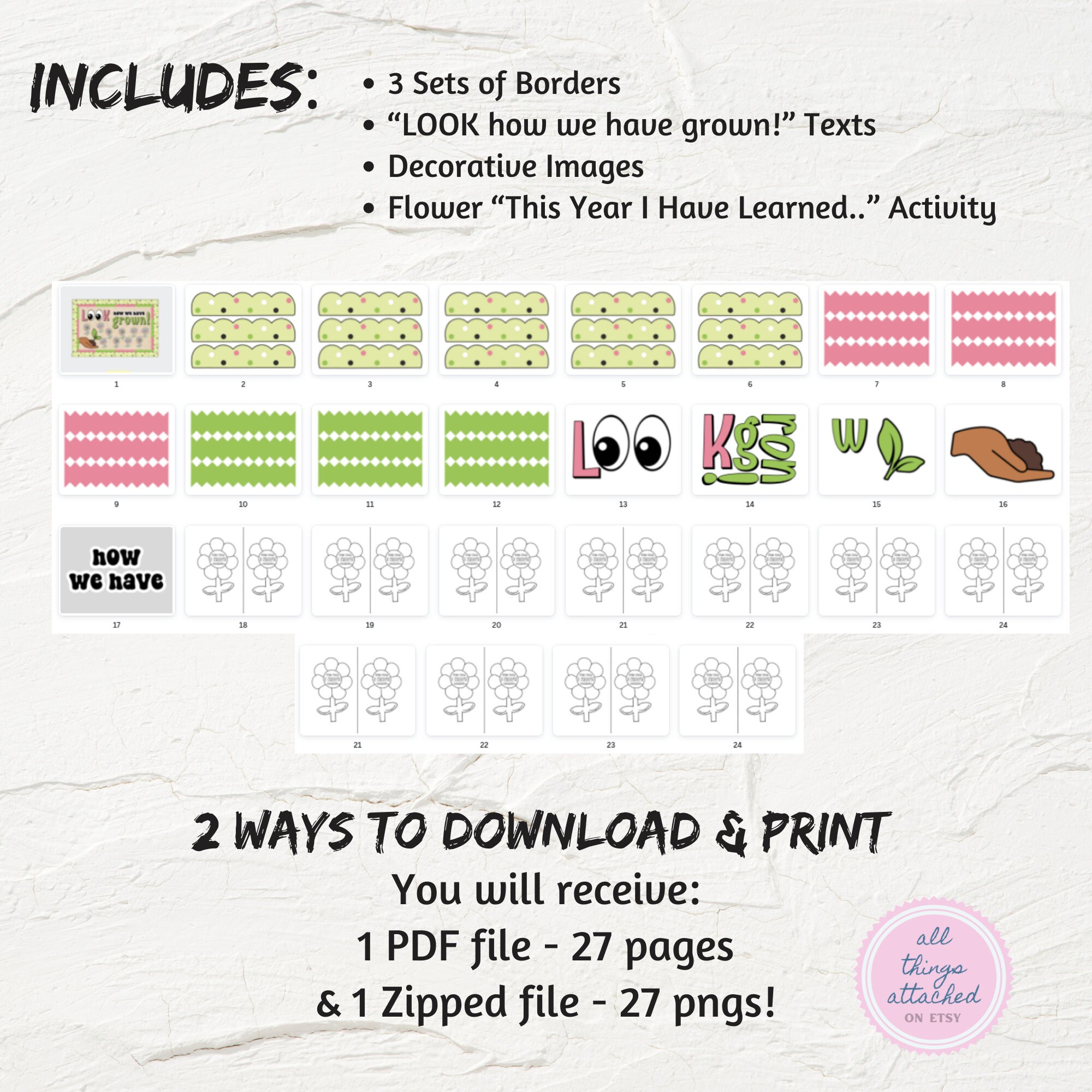 End of the Year Bulletin Board Kit | Look How We Have Grown Bulletin ...