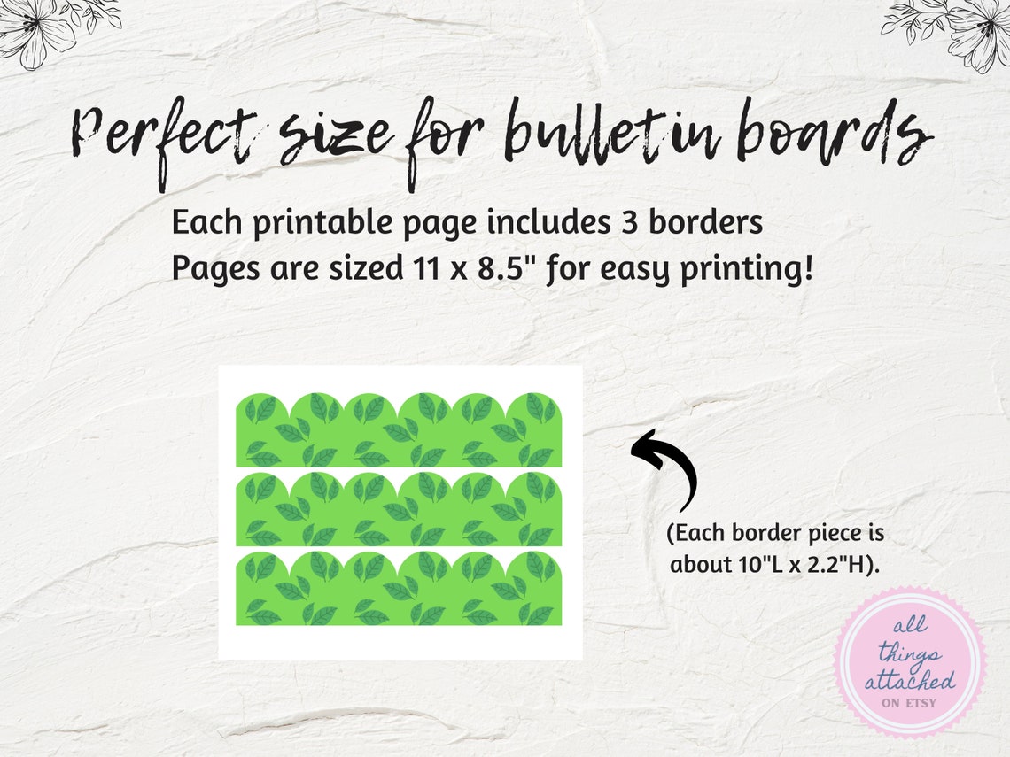 Spring Bulletin Board Borders Printable Bulletin Board Trim Spring ...