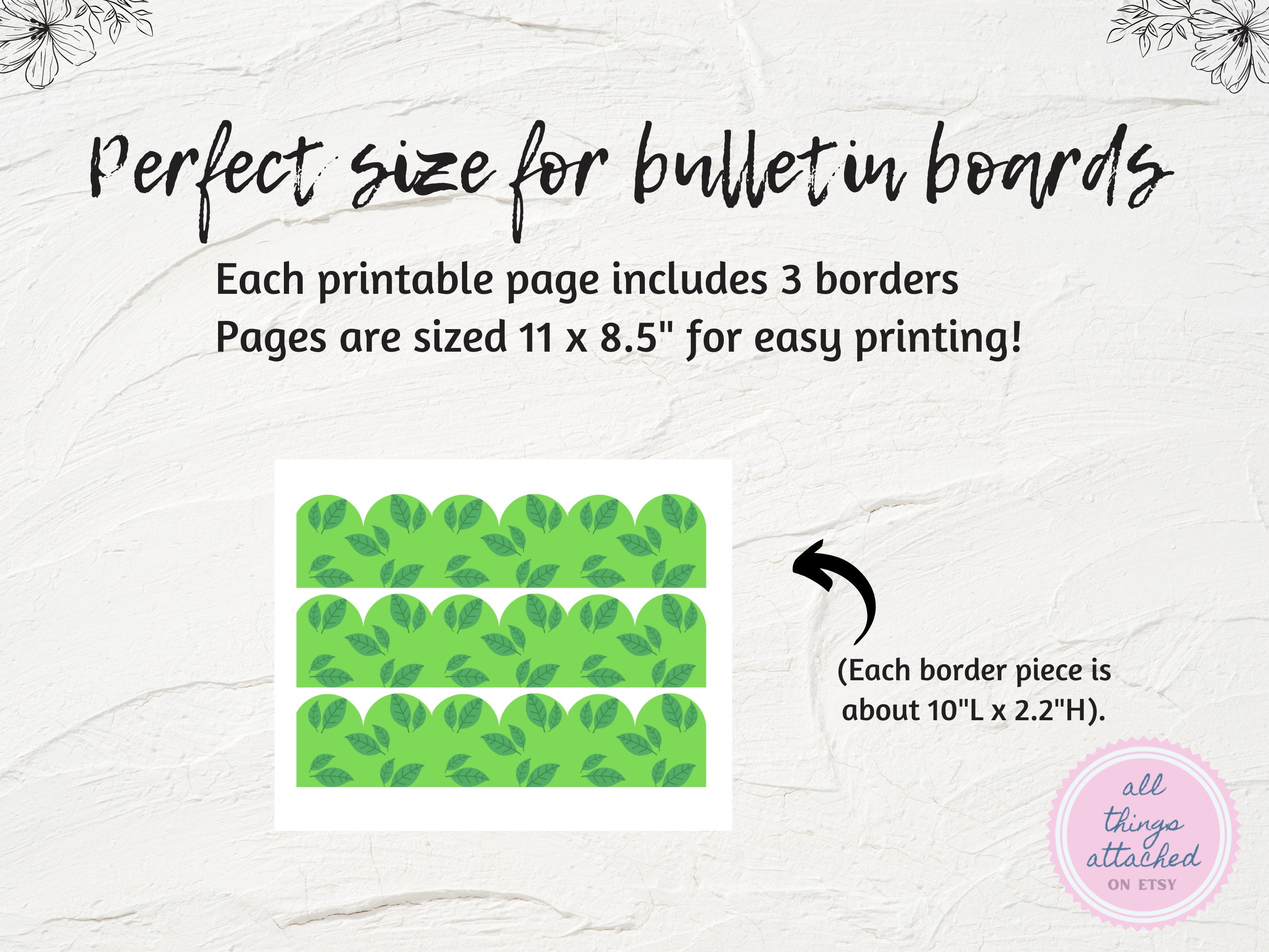 Spring Bulletin Board Borders Printable Bulletin Board Trim Spring ...