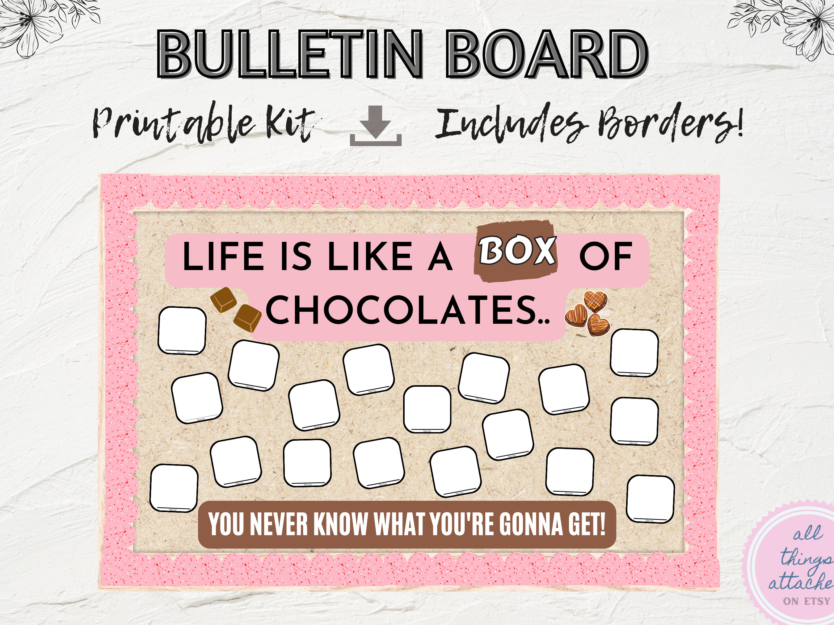 Valentine's Day Board February Bulletin Board Kit Printable Life is ...