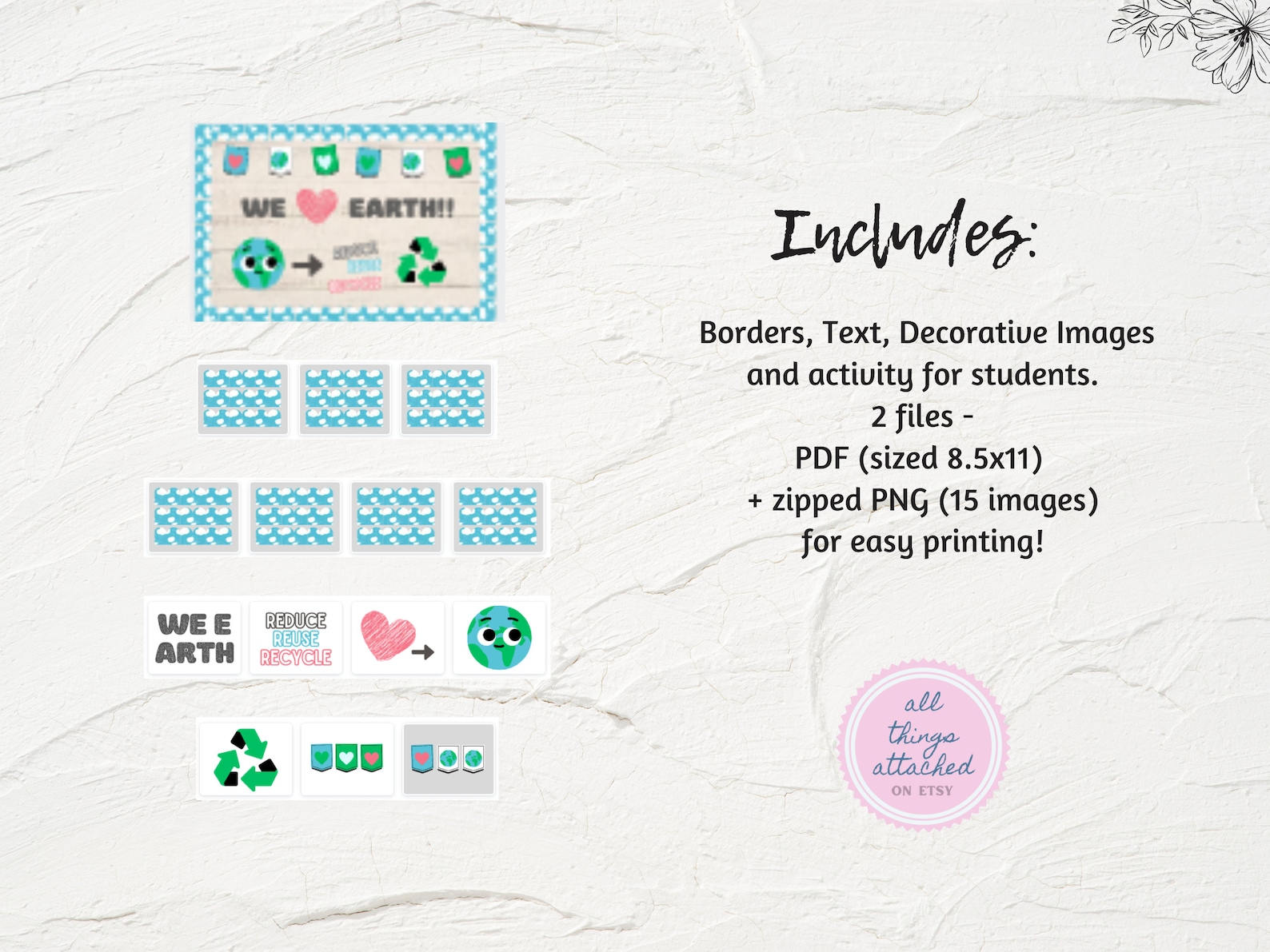 Earth Day Bulletin Board Kit | Printable Motivational Recycling ...