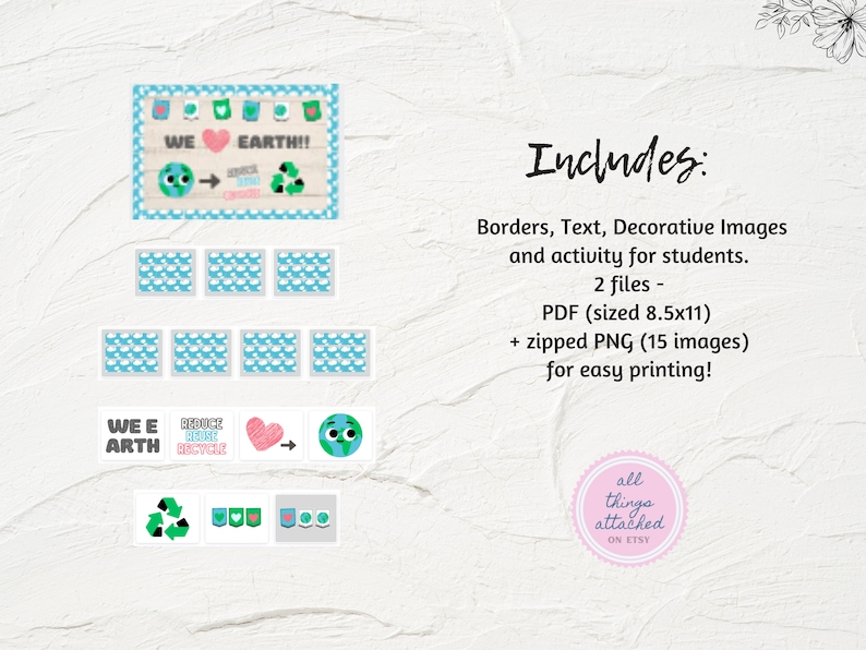 Earth Day Bulletin Board Kit | Printable Motivational Recycling ...
