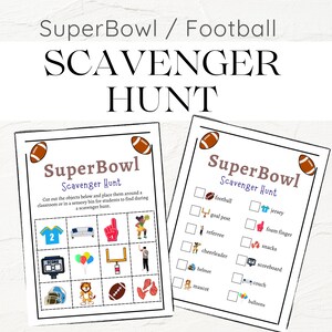 Superbowl Scavenger Hunt | Printable Superbowl Activity for Kids ...
