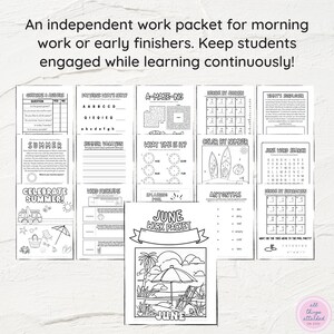 2nd 3rd 4th Grade Worksheets | Early Finishers Work Packet for June ...