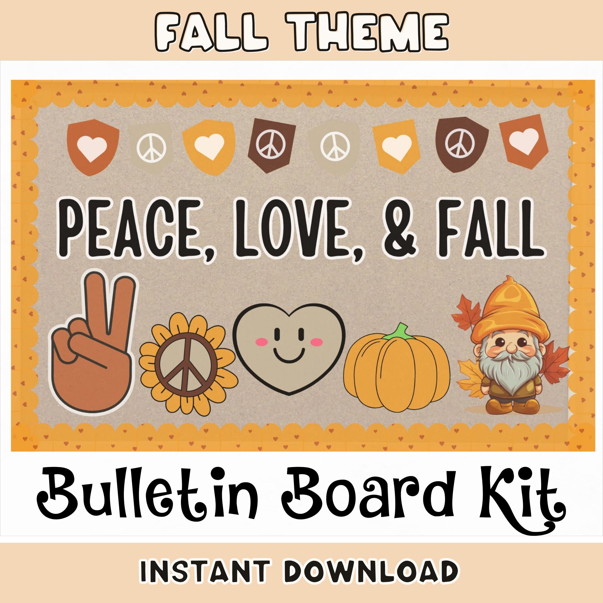 Fall Pumpkin Themed Bulletin Board Set | Printable Boho Fall Classroom ...