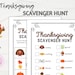 Thanksgiving Scavenger Hunt | Printable Thanksgiving Games | Kids ...