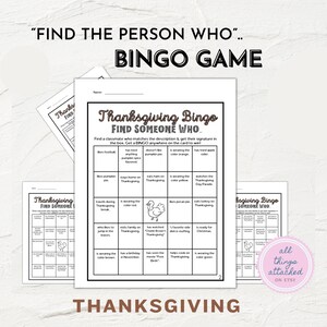 Thanksgiving Games | Printable Thanksgiving Bingo | Find the Guest Who ...