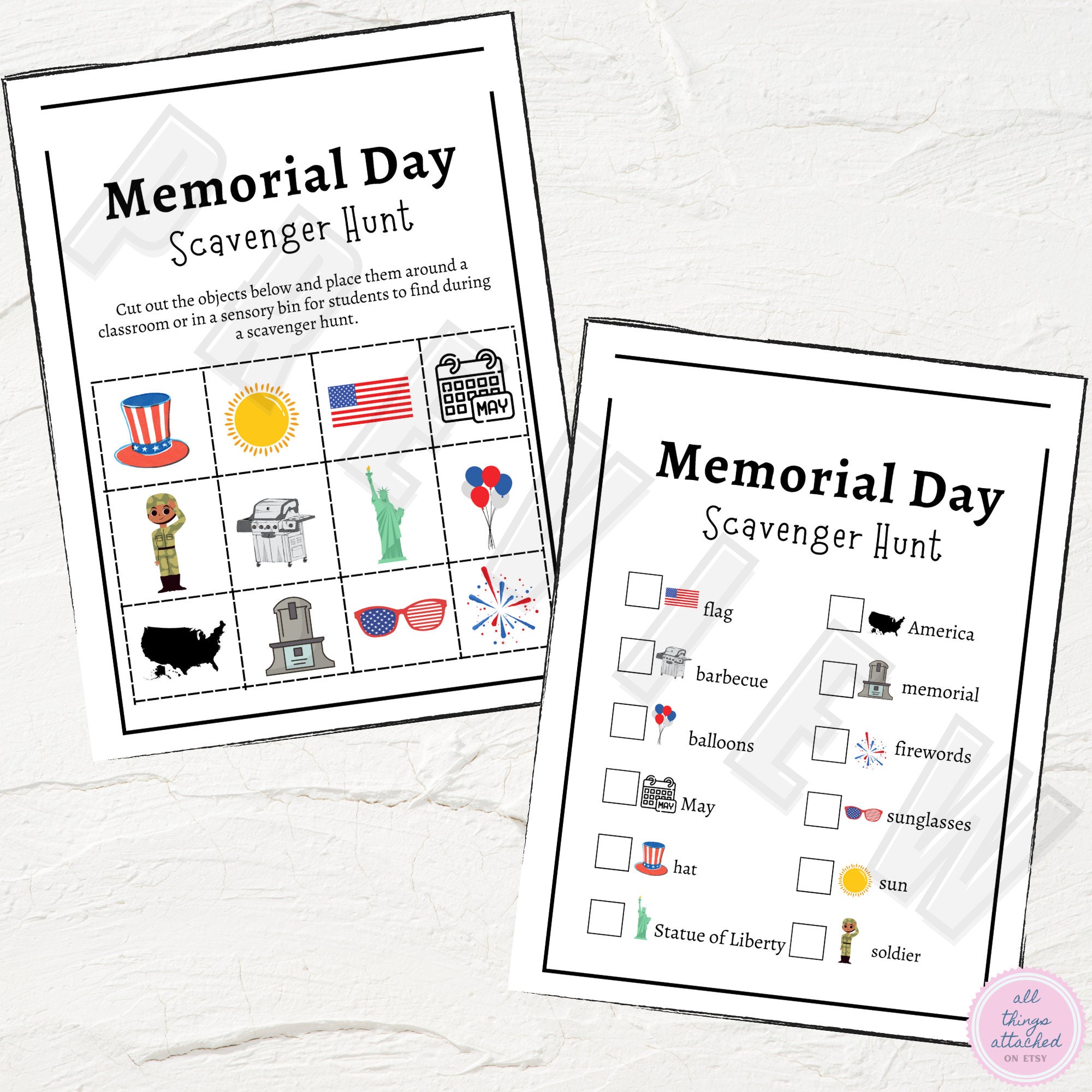 Memorial Day Scavenger Hunt | Printable Scavenger Hunt | Memorial Day ...