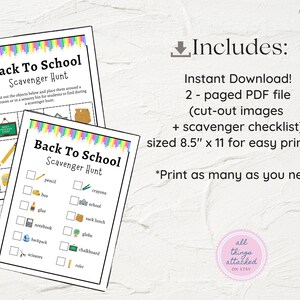 Back to School Scavenger Hunt | Printable Back to School Activity for ...