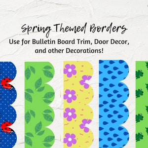 Spring Bulletin Board Borders | Printable Bulletin Board Trim | Spring ...