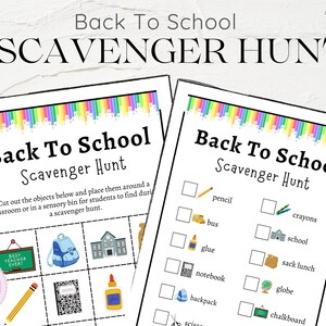 Back to School Scavenger Hunt | Printable Back to School Activity for ...