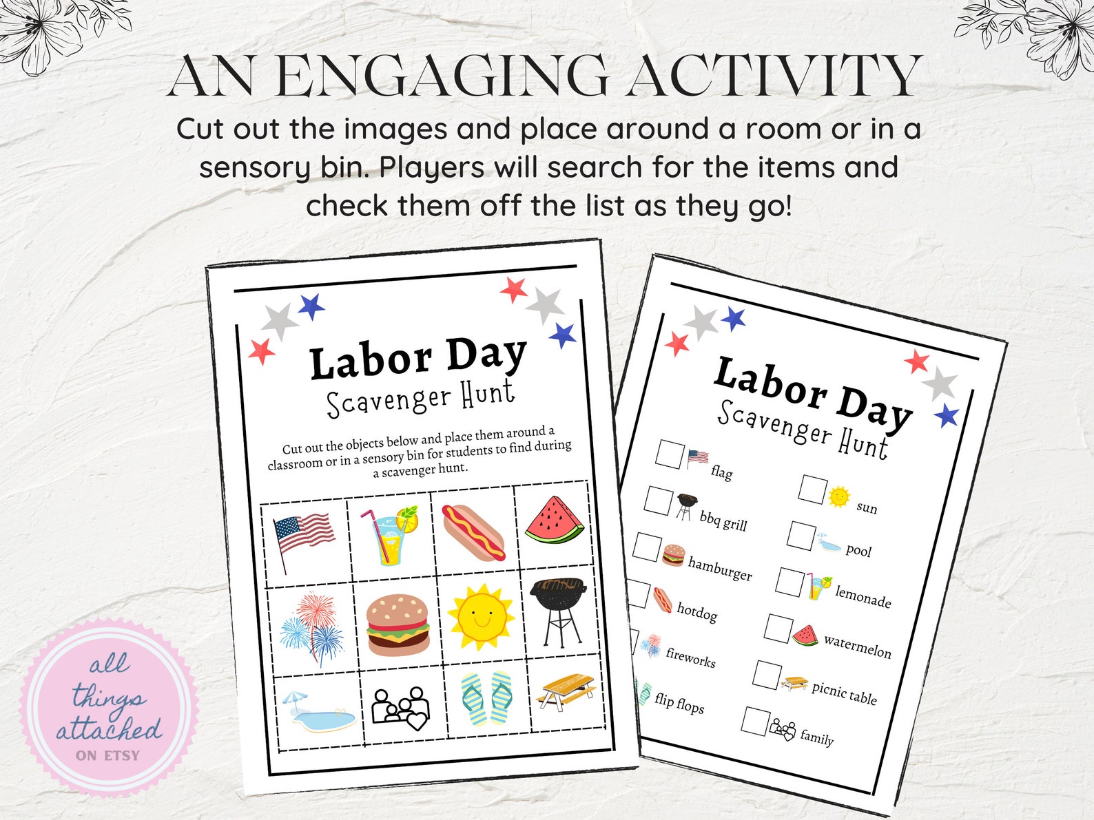 Labor Day Scavenger Hunt | Printable Labor Day Day Activity for Kids ...