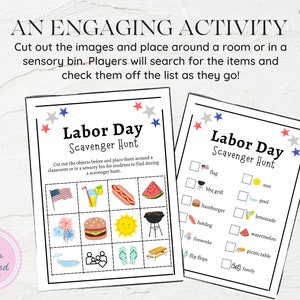 Labor Day Scavenger Hunt | Printable Labor Day Day Activity for Kids ...