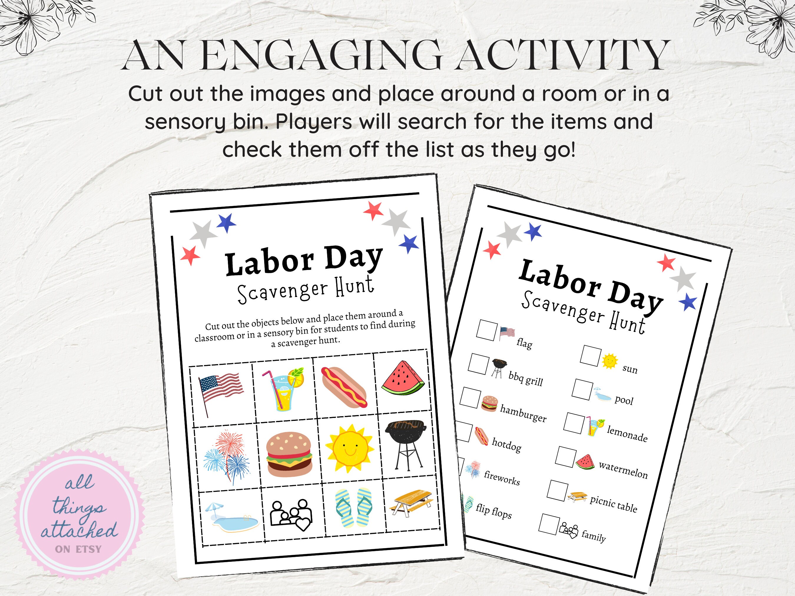 Labor Day Scavenger Hunt | Printable Labor Day Day Activity for Kids ...