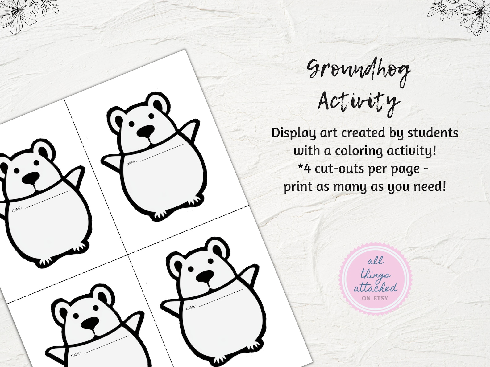 Groundhog Day Themed Bulletin Board | Printable Winter Bulletin Board ...