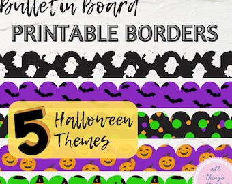Halloween Themed Bulletin Board Set Printable October Board - Etsy