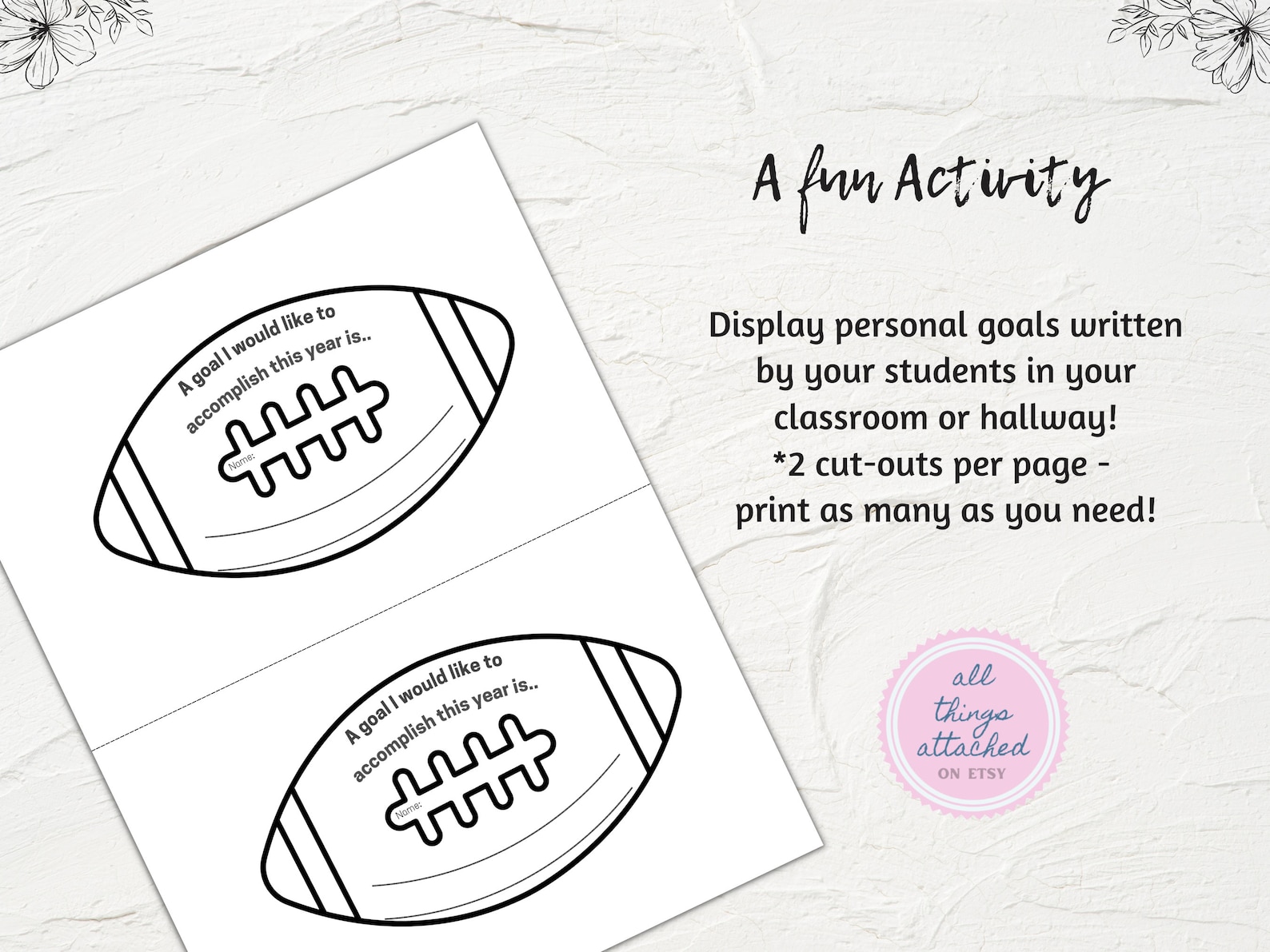 Football Bulletin Board Set Printable Bulletin Board Kit for Football ...