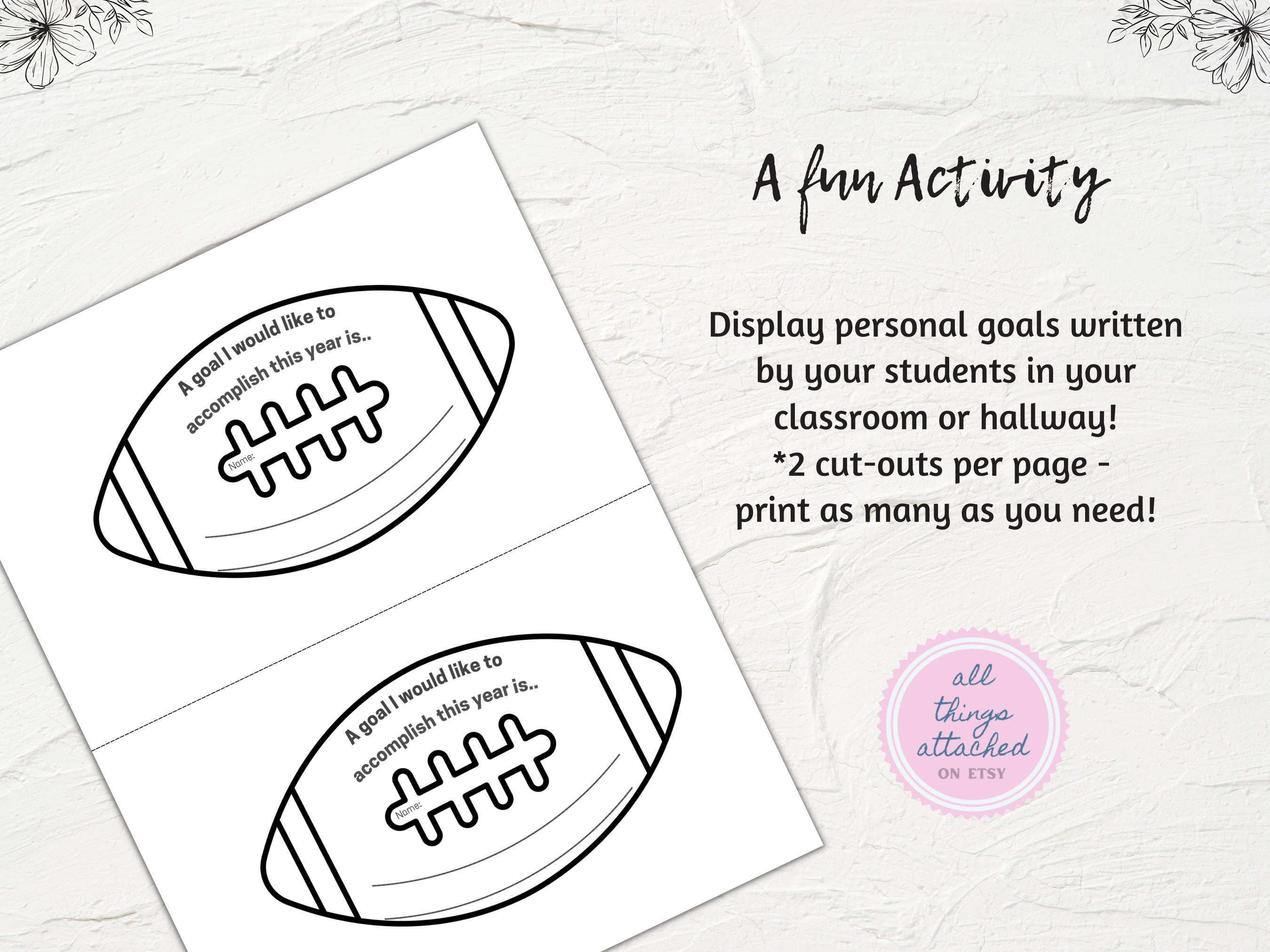 Football Bulletin Board Set Printable Bulletin Board Kit for Football ...