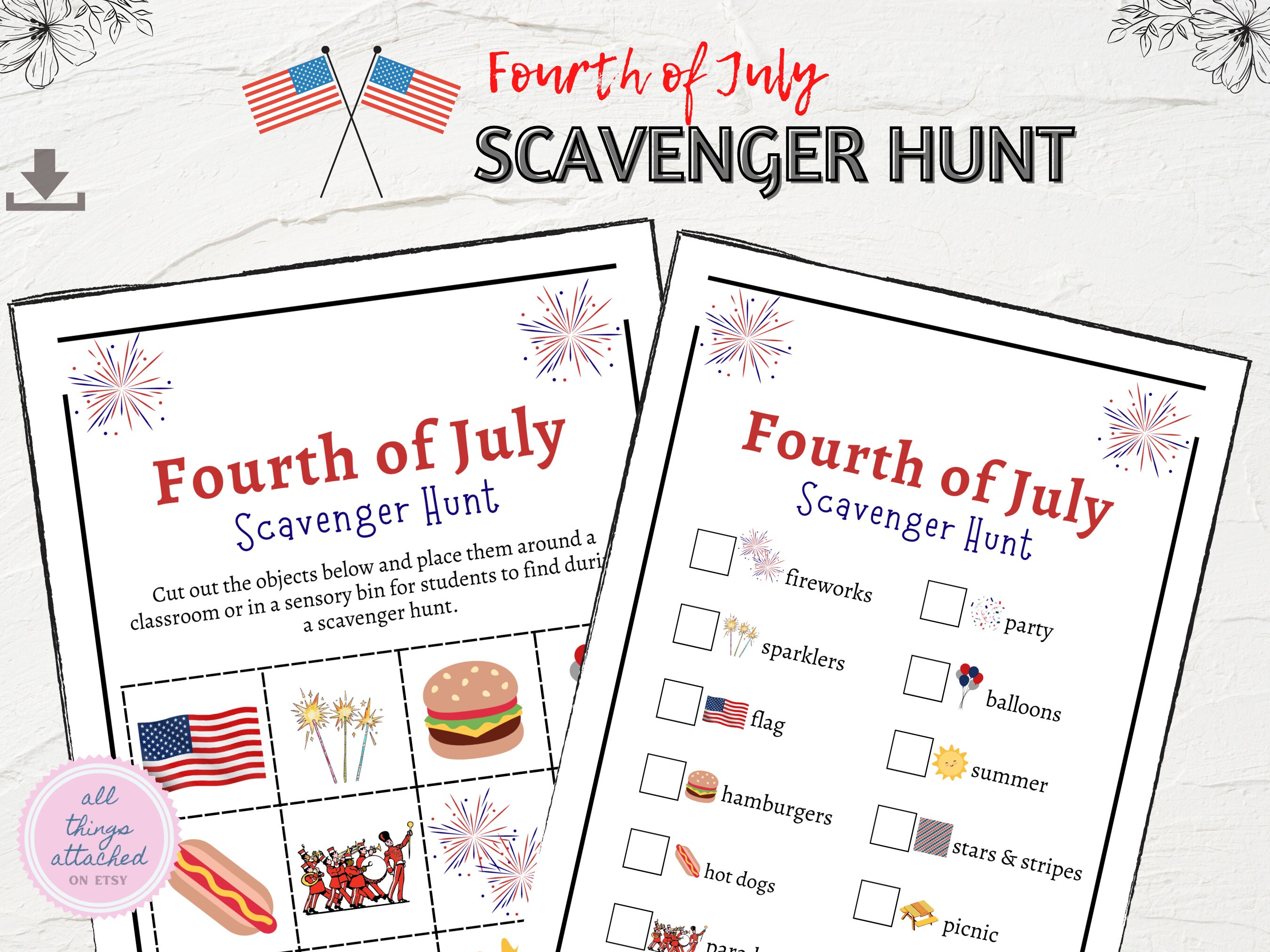 4thof July Scavenger Hunt | Printable Scavenger Hunt | Celebrate ...