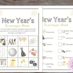 New Year's Scavenger Hunt | Printable New Year's Eve Game | Noon Years ...